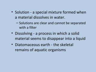 Mixtures and solutions Investigation 1-1 | PPT