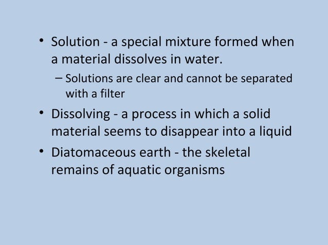 Mixtures and solutions Investigation 1-1 | PPT