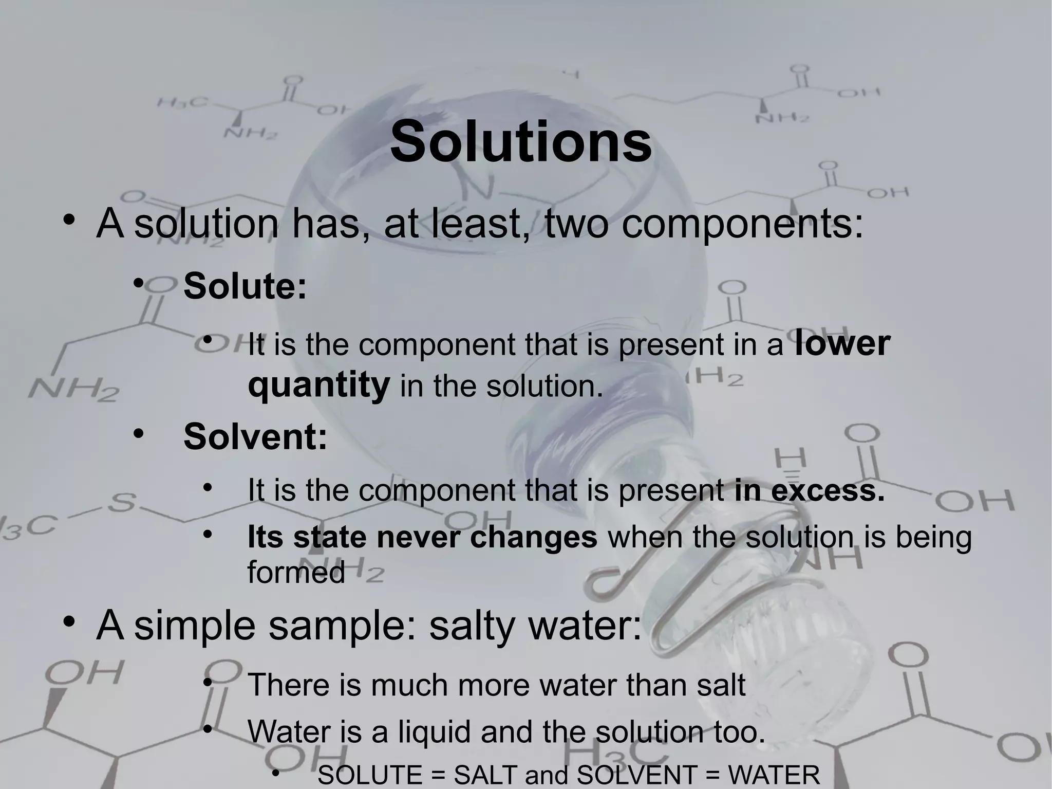 Mixtures solutions and pure substances | PPT