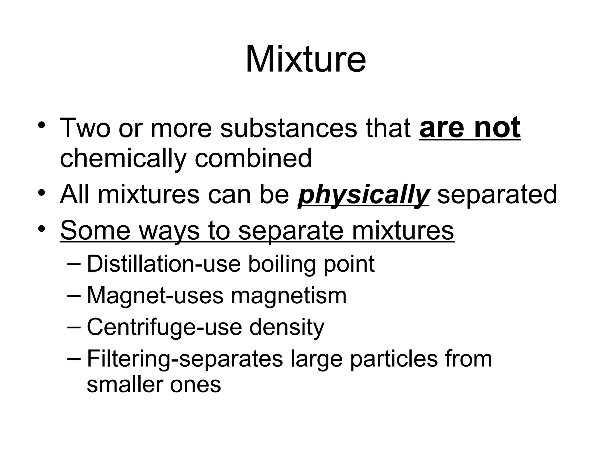 Mixtures, solutions, elements, compounds | PPT