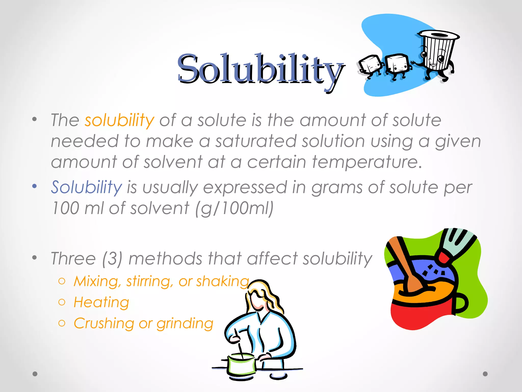 Mixtures solutions solubility | PPT | Chemistry | Science