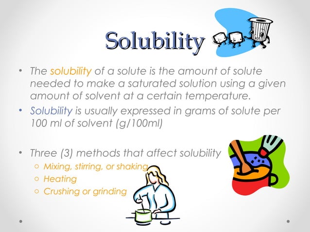 Mixtures solutions solubility | PPT | Chemistry | Science
