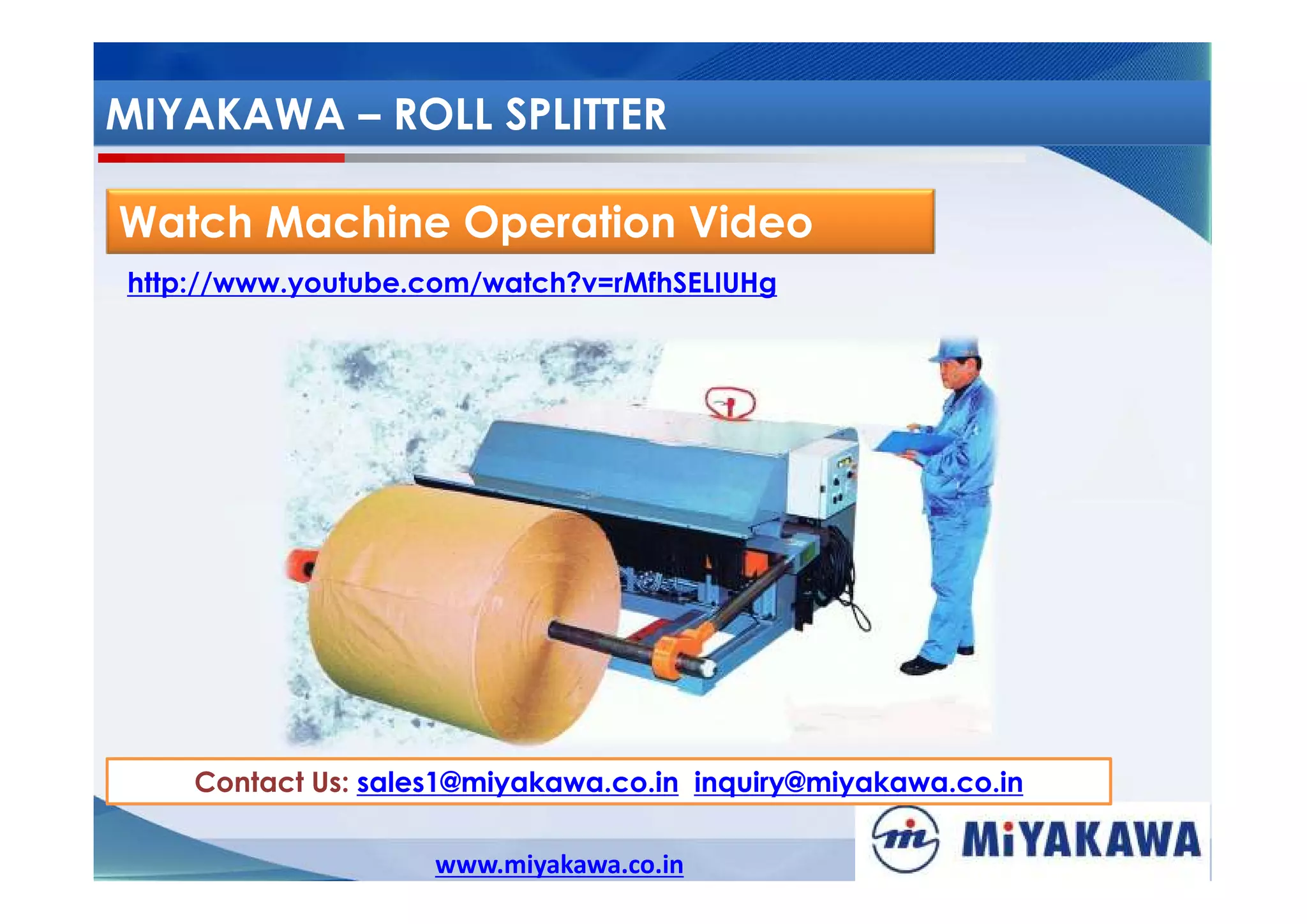 Miyakawa Paper Roll Splitter Presentation | PDF