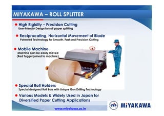 Miyakawa Paper Roll Splitter Presentation | PDF