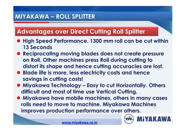 Miyakawa Paper Roll Splitter Presentation | PPT