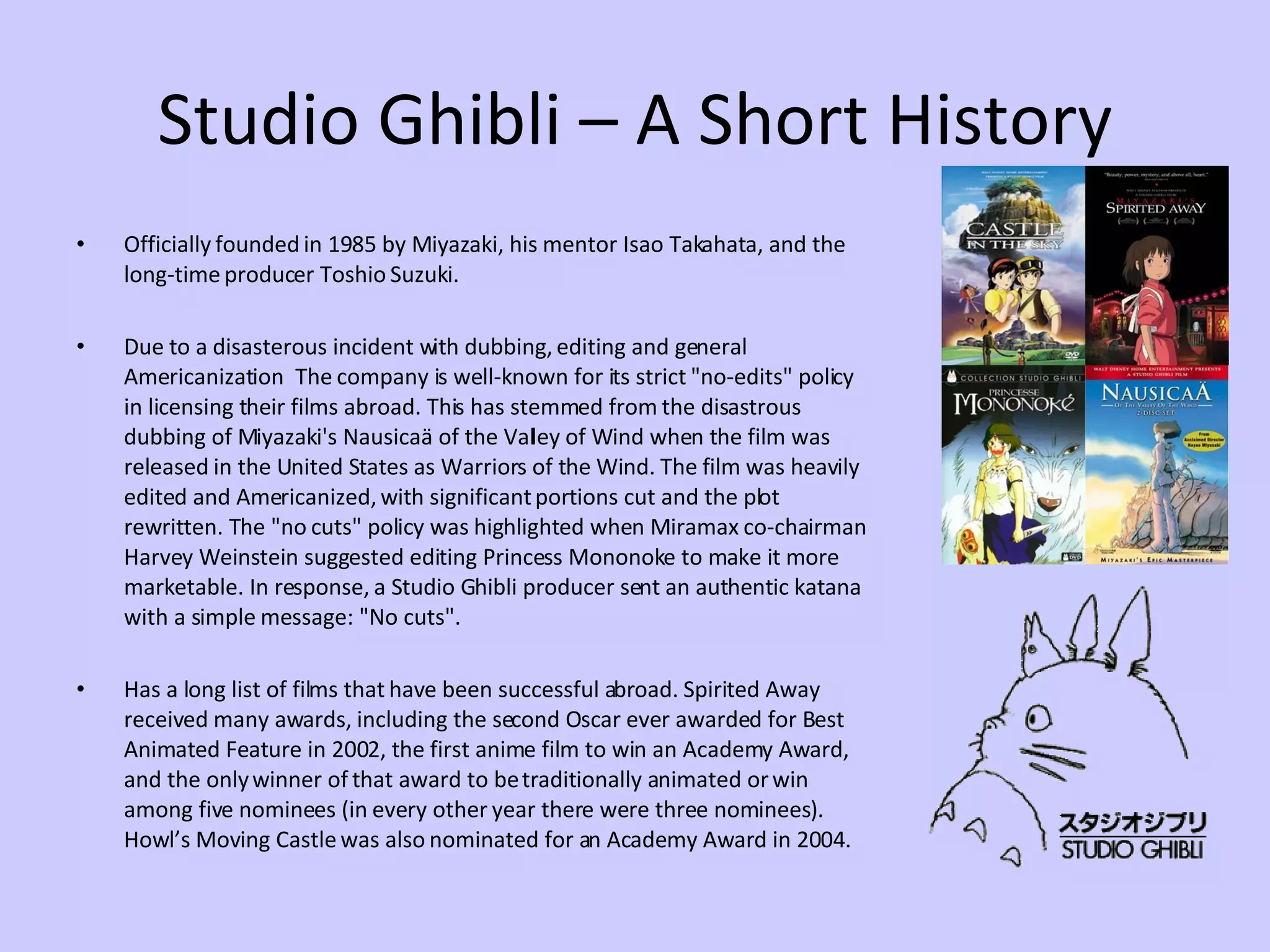 Miyazaki And Studio Ghibli | PPT