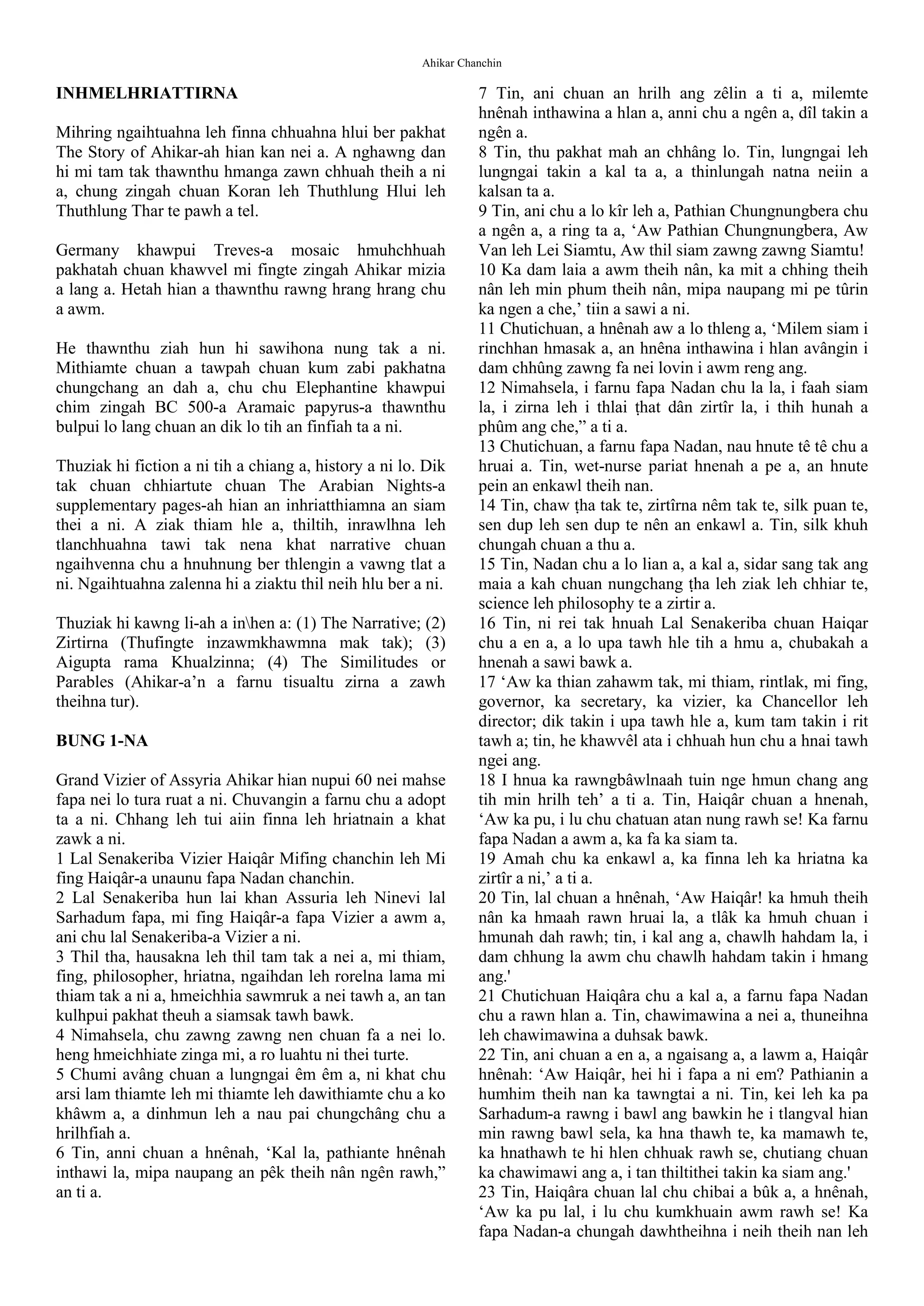 Mizo - The Story of Ahikar the Grand Vizier of Assyria.pdf