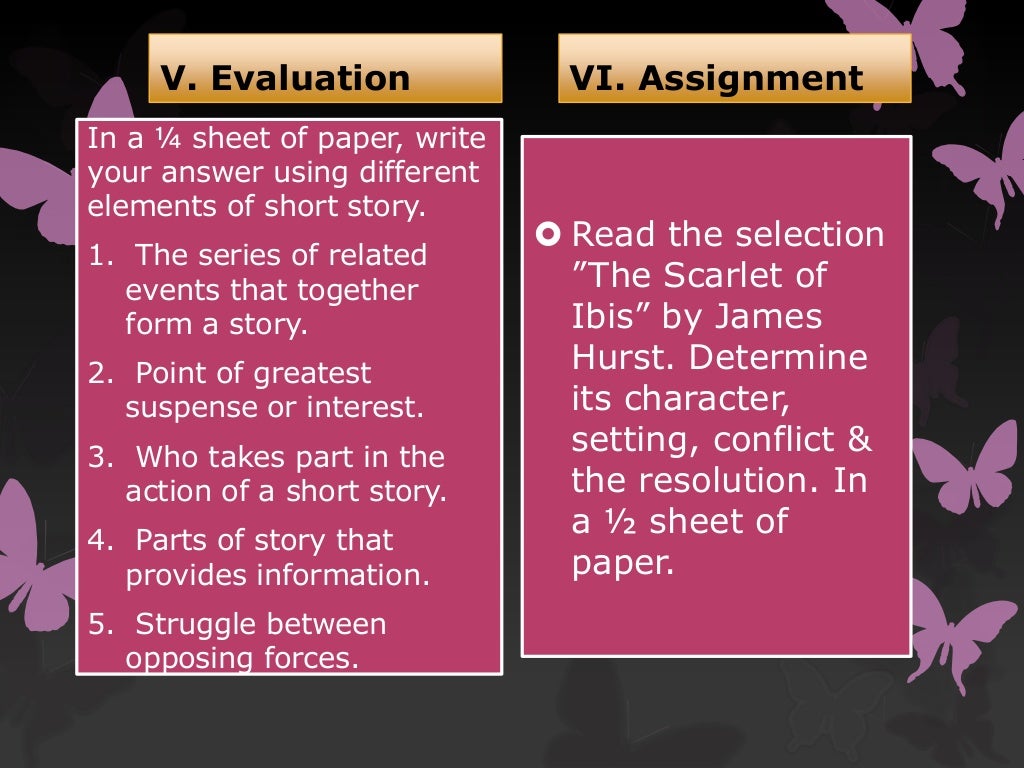 lesson plan elements of short story