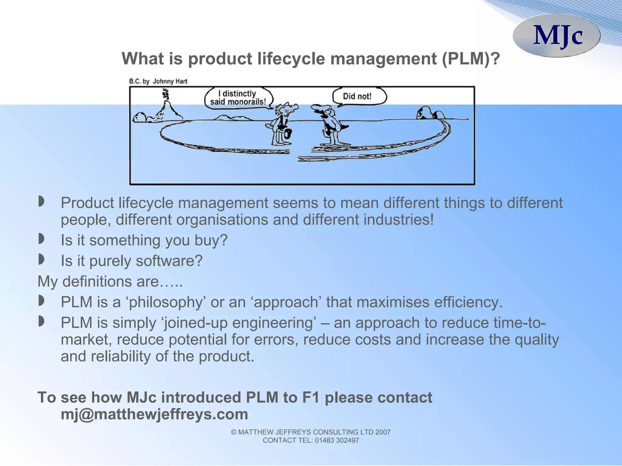 PLM in F1 | PPT