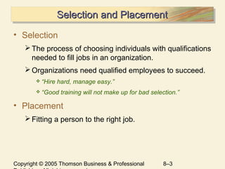 Chapter 8 Selecting Human Resources | PPT