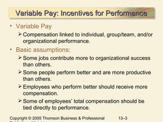 Chapter 13 Variable Pay and Executive Compensation | PPT