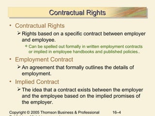Chapter 16 Employee Rights and Discipline | PPT