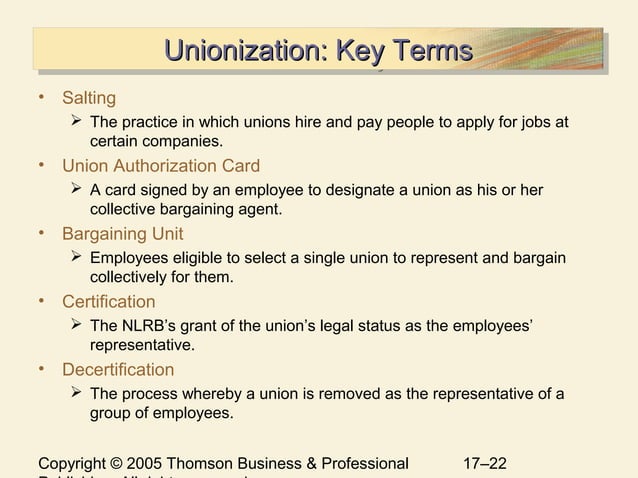 Chapter 17 Union/Management Relations | PPT