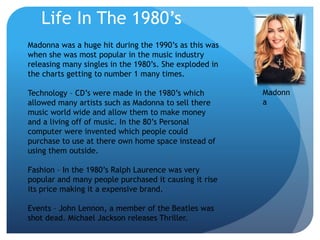 1990's and the 1980's lifestyle | PPTX