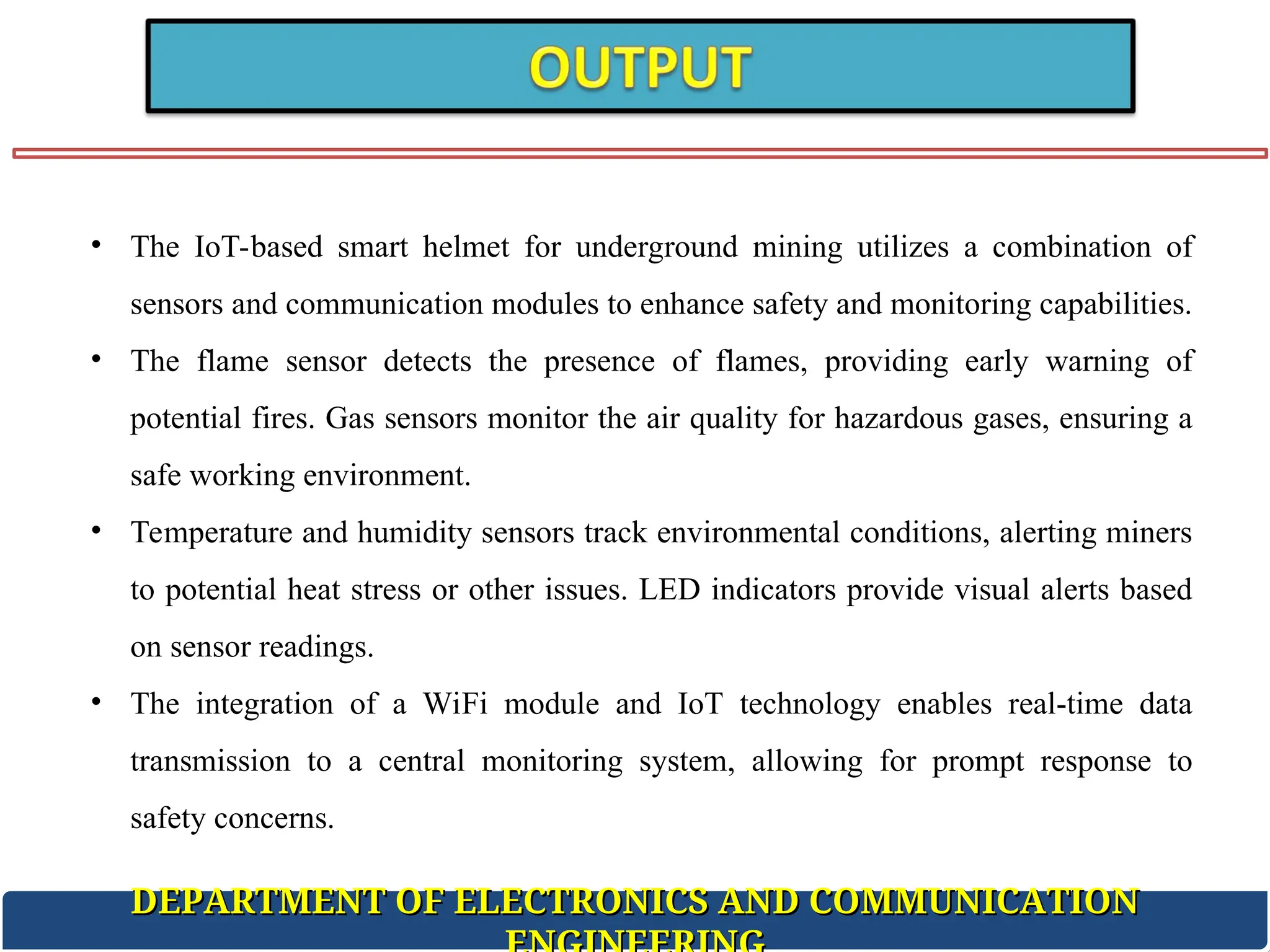 IOT Smart Helmet for Underground Mines using ESP32 | PPT