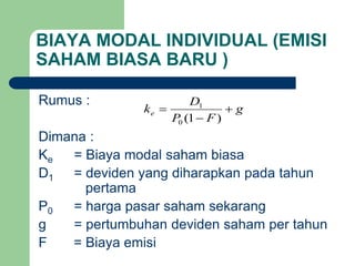 Cost of Capital (Biaya Penggunaan Modal) | PPT