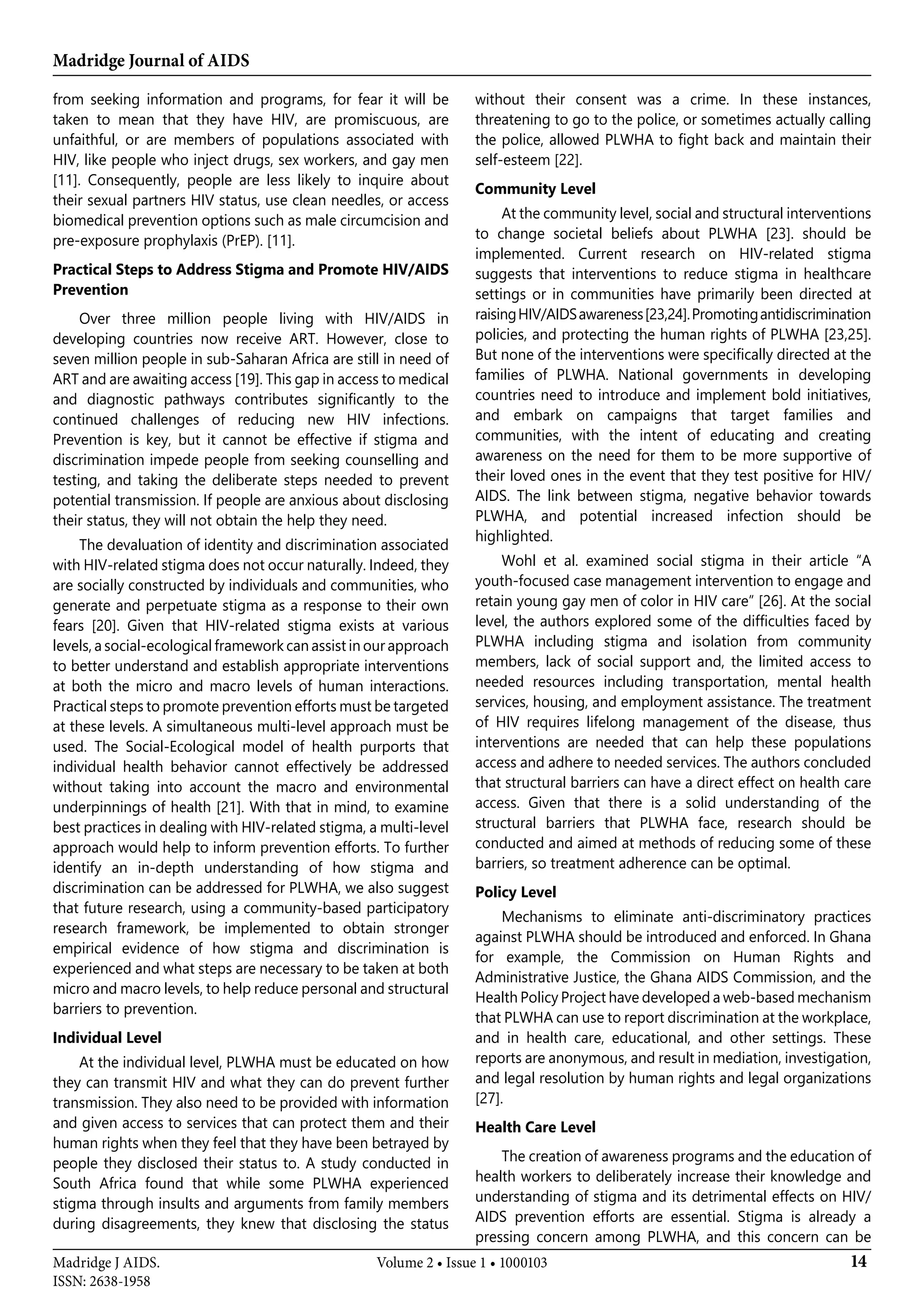 HIV/AIDS Prevention: Reducing Social Stigma to Facilitate Prevention in ...