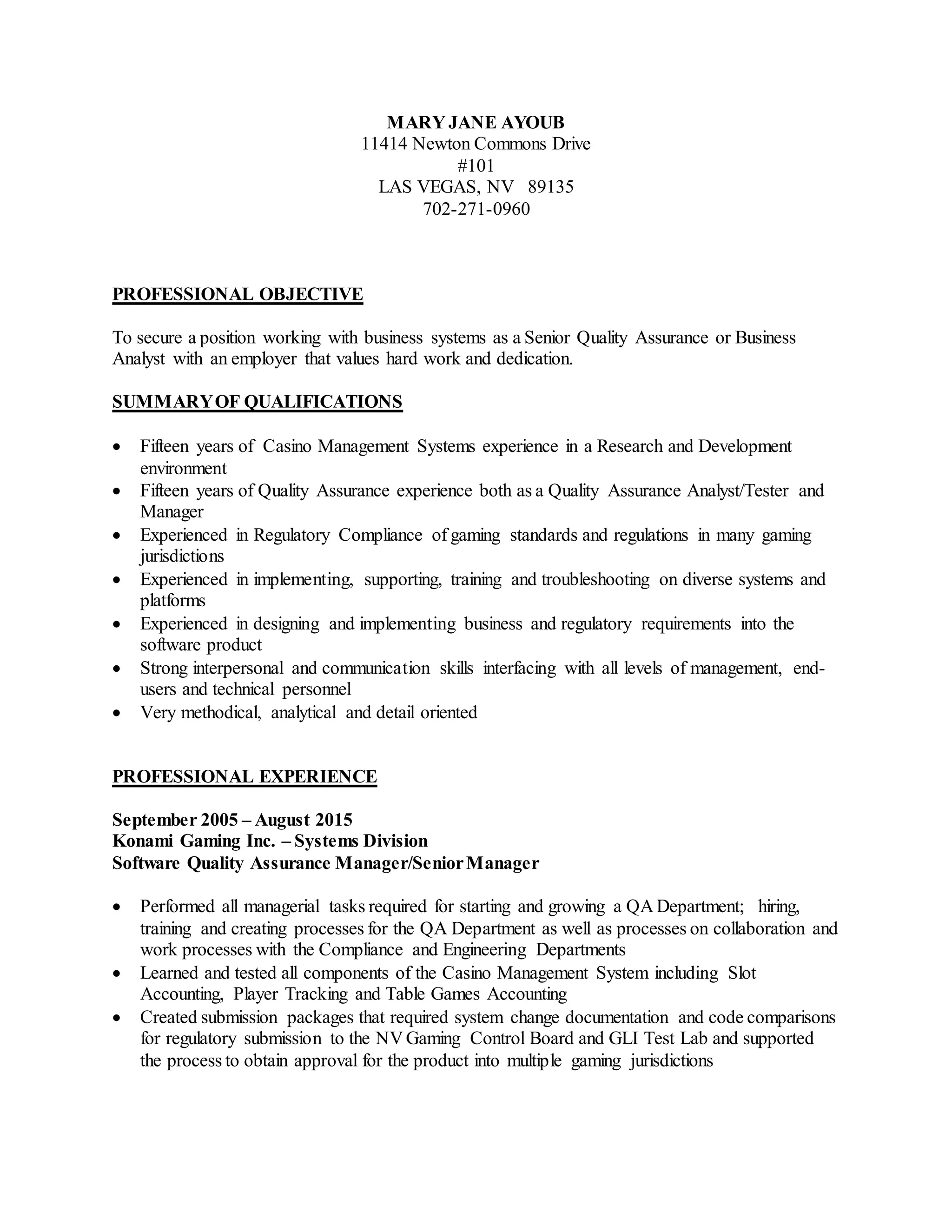 Mj ayoub resume 2016 | PDF