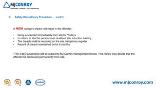 MJ Conroy site management training discipline & enforcement | PPT