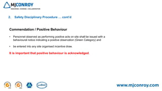 MJ Conroy site management training discipline & enforcement | PPT