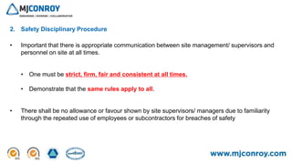 MJ Conroy site management training discipline & enforcement | PPT