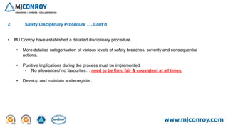 MJ Conroy site management training discipline & enforcement | PPT