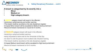 MJ Conroy site management training discipline & enforcement | PPT