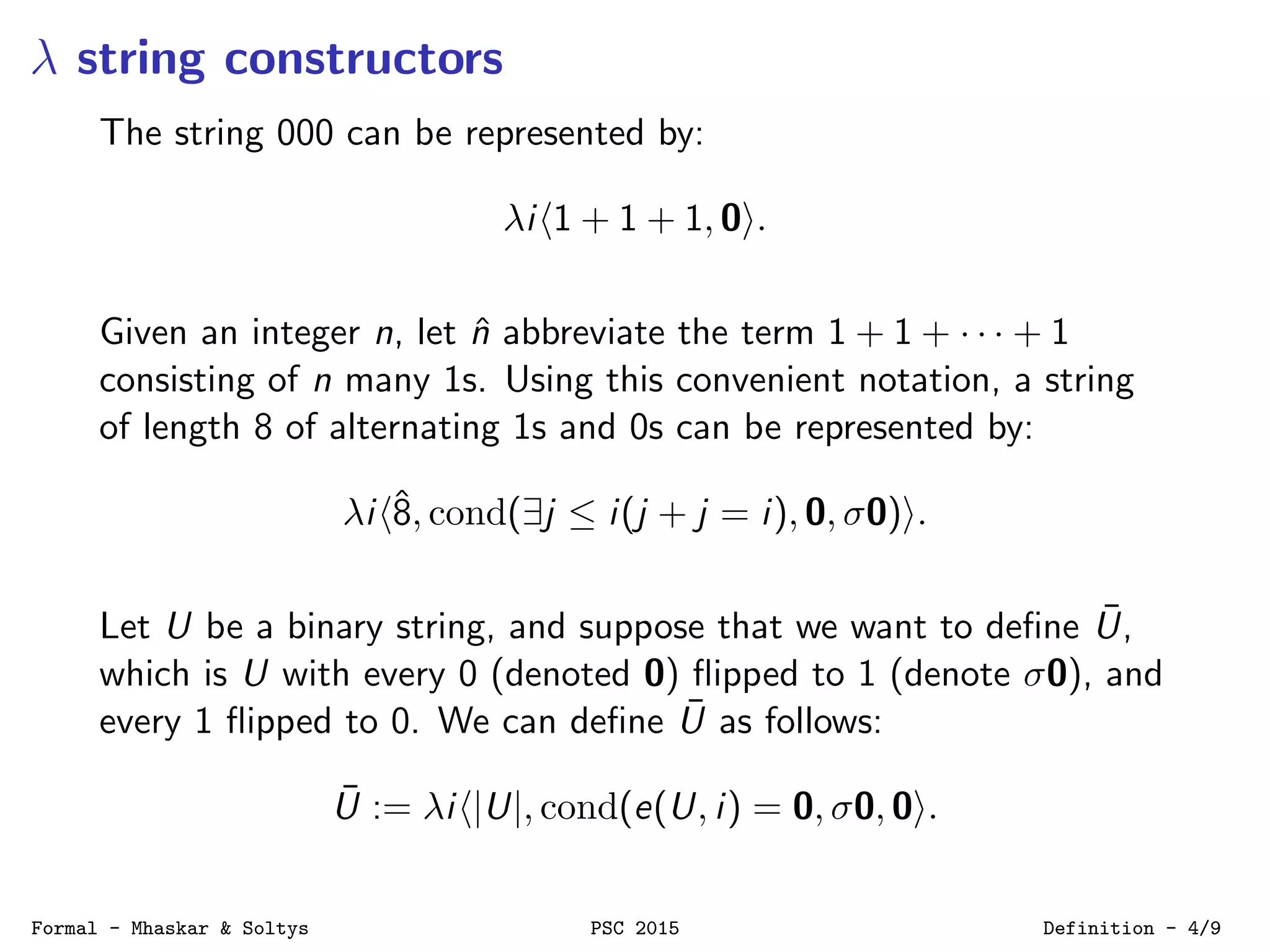 A formal framework for Stringology | PPT