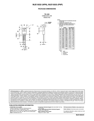 Original PNP Transistor MJE15033 MJE15033G 15033 8A 250V TO-220 New ON ...