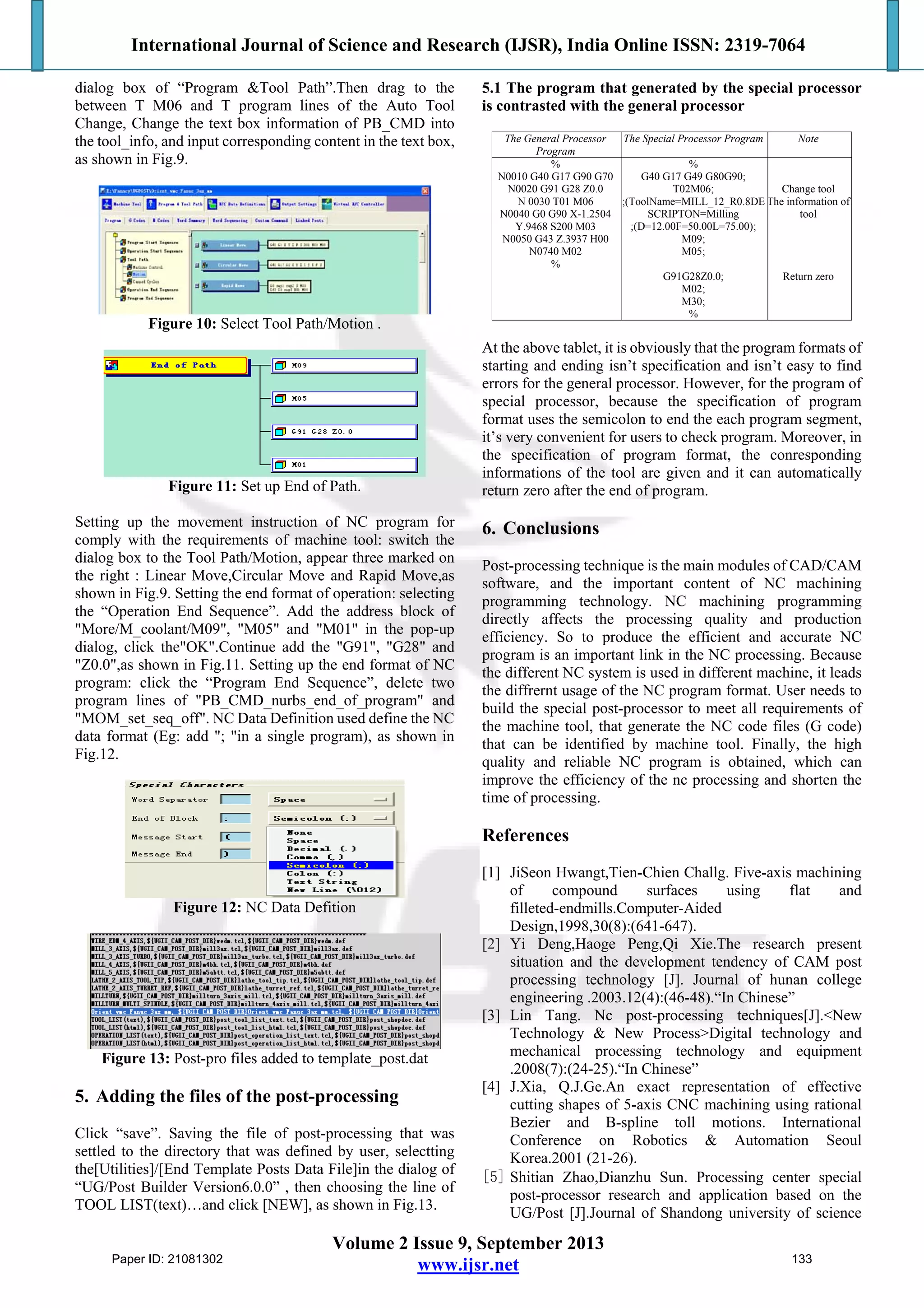 The Nc Machining Post Processing Technology Based On Ug Pdf Computing Technology And Computing