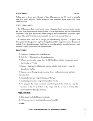 Ec 261 ec 1 lab manual | PDF