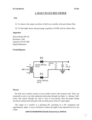 Ec 261 ec 1 lab manual | PDF