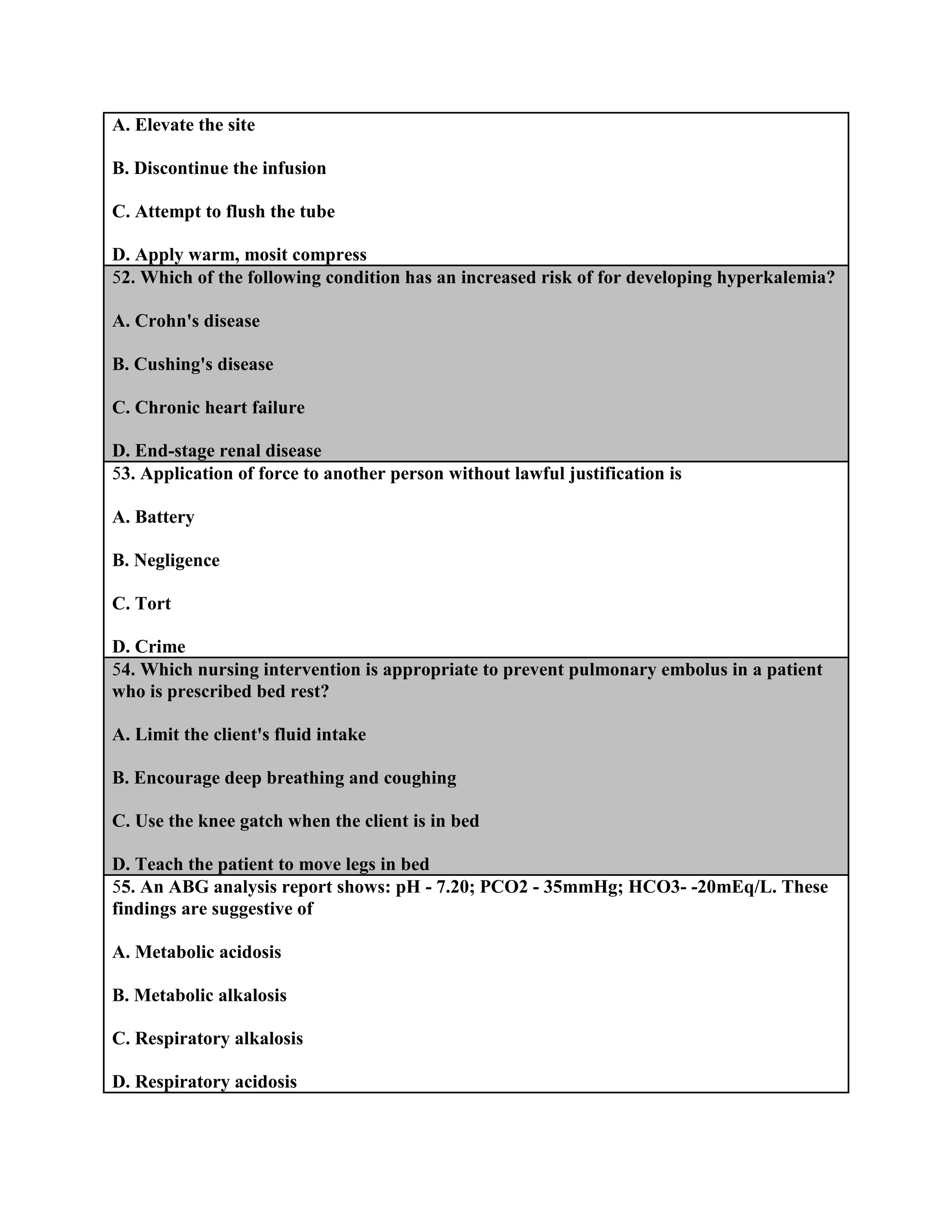 Fundamental of nursing quiz | PDF | Lung and Respiratory Health ...