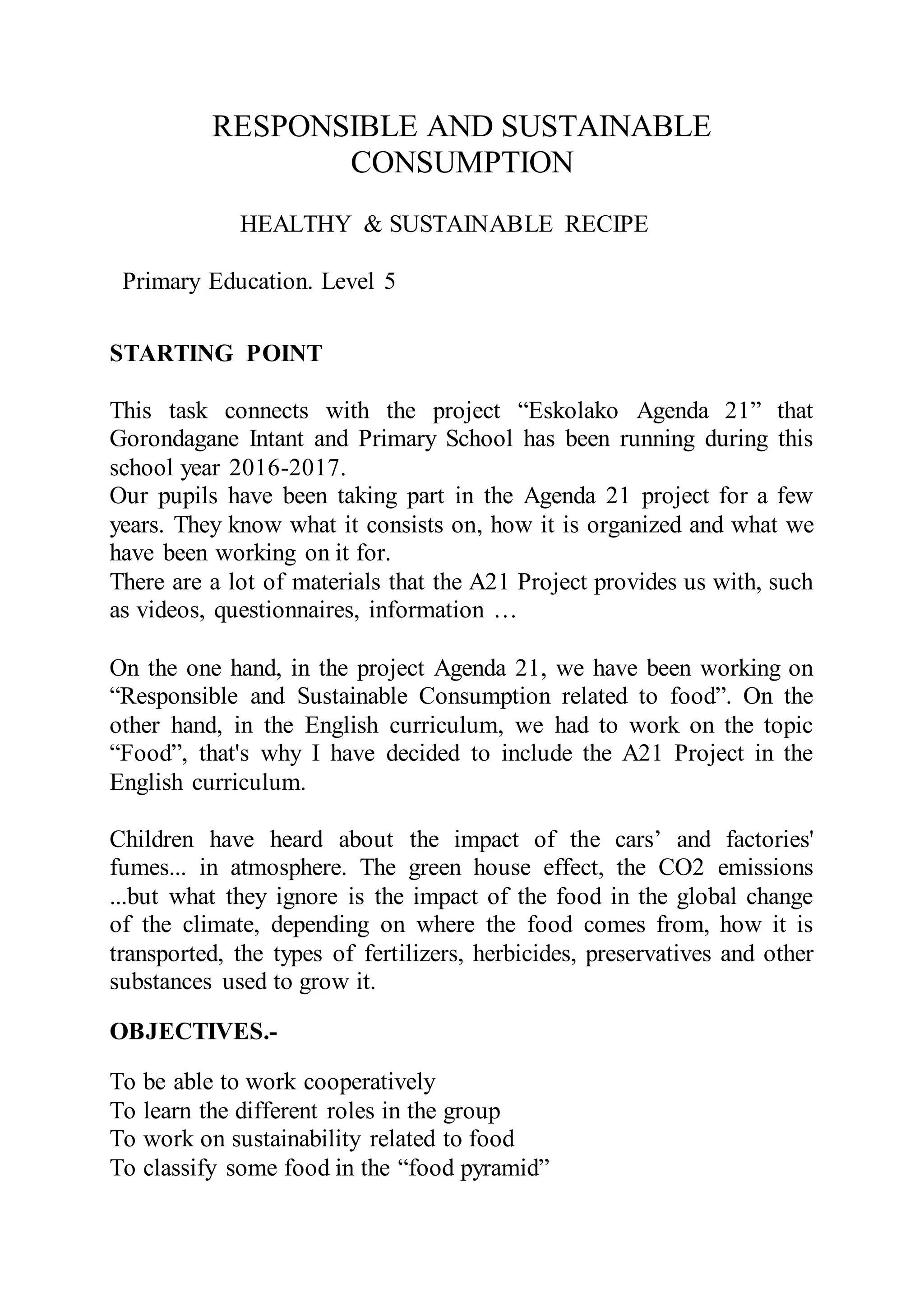 Healthy and sustainable recipe sequence | DOCX