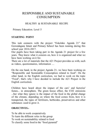 Healthy and sustainable recipe sequence | DOCX