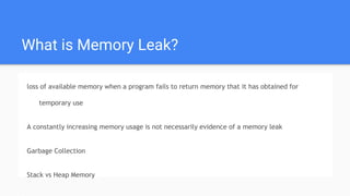 Detecting Memory Leaks in Android App | PPTX