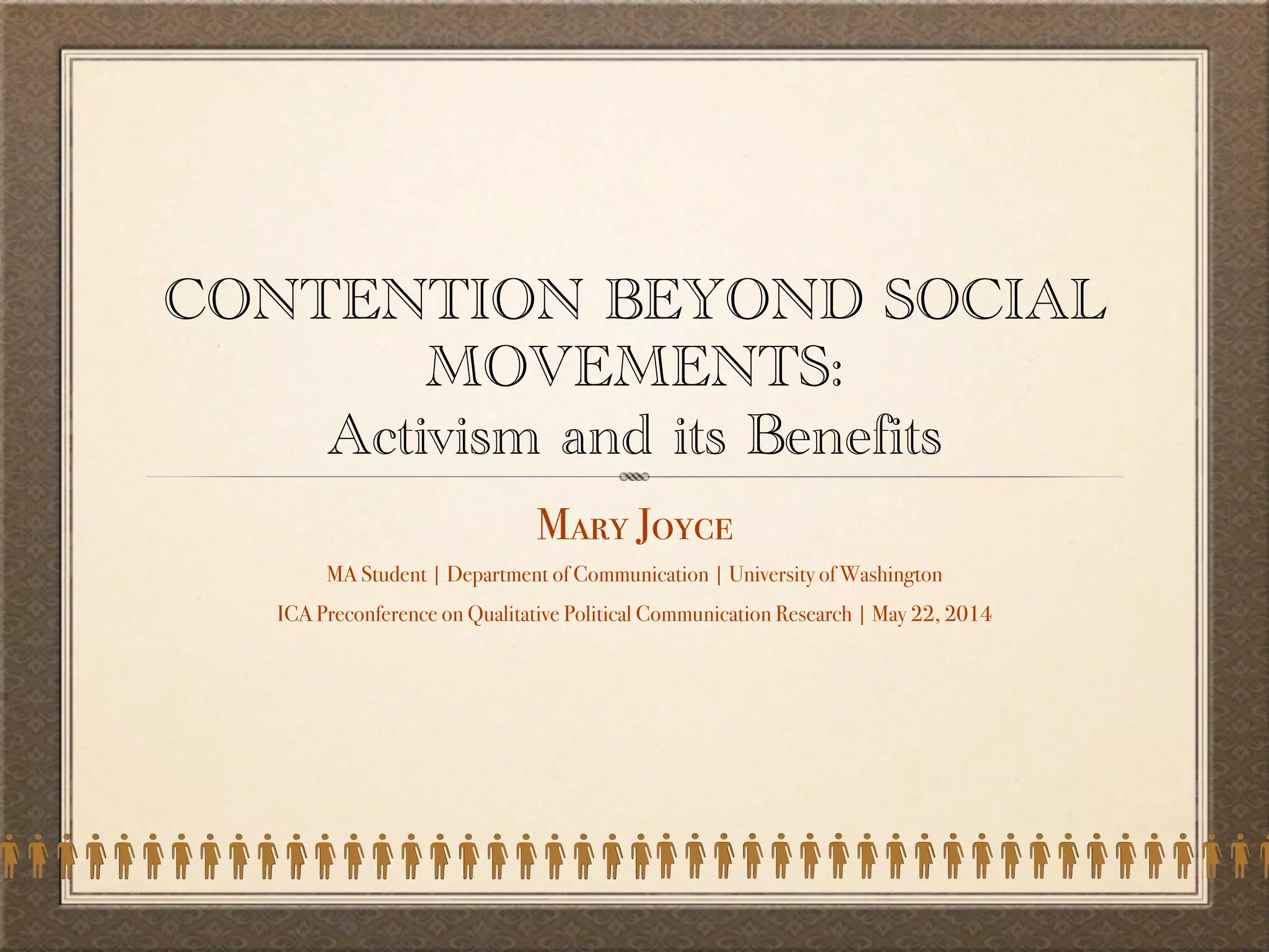 Contention Beyond Social Movements: Activism and its Benefits | PDF