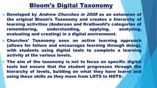 Bloom's Taxonomy & Learning Objectives | PPTX