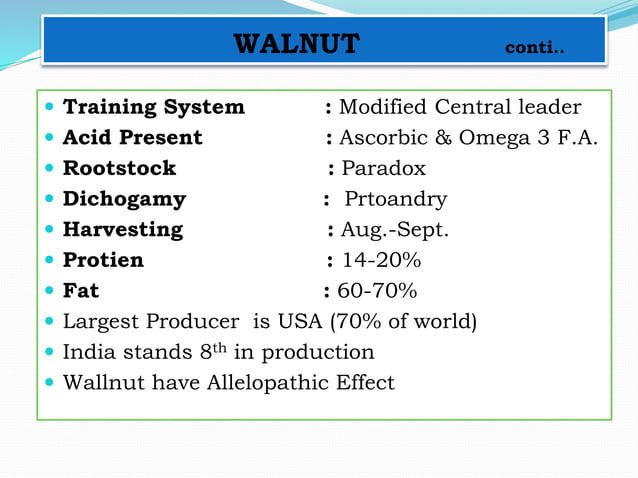 walnut production technology | PPTX | Agriculture | Industries