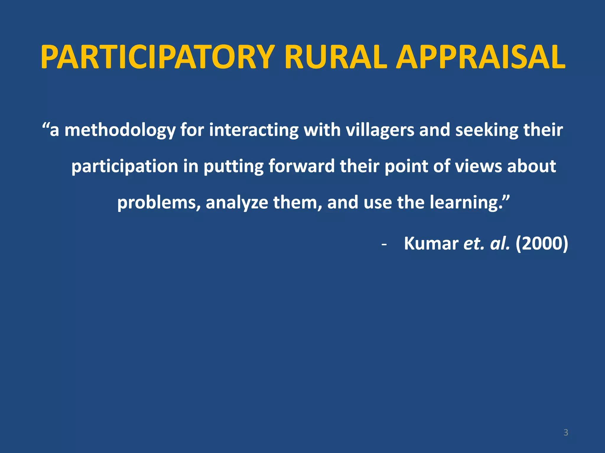 Participatory rural appraisal tools and techniques | PDF