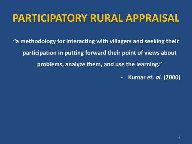 Participatory rural appraisal tools and techniques | PDF
