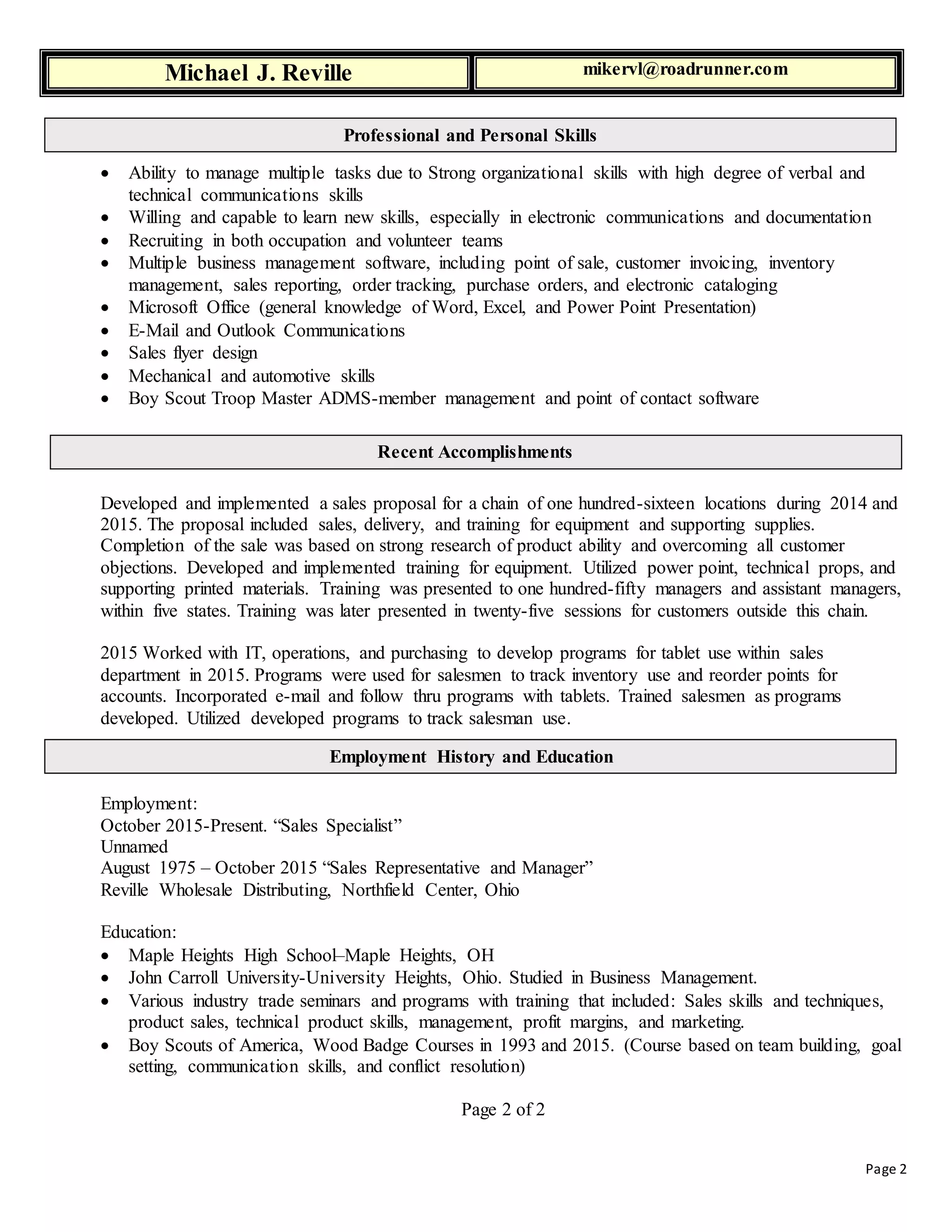 Mjr resume 2016 | PDF