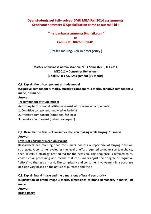 Mk0011 – consumer behaviour | DOCX