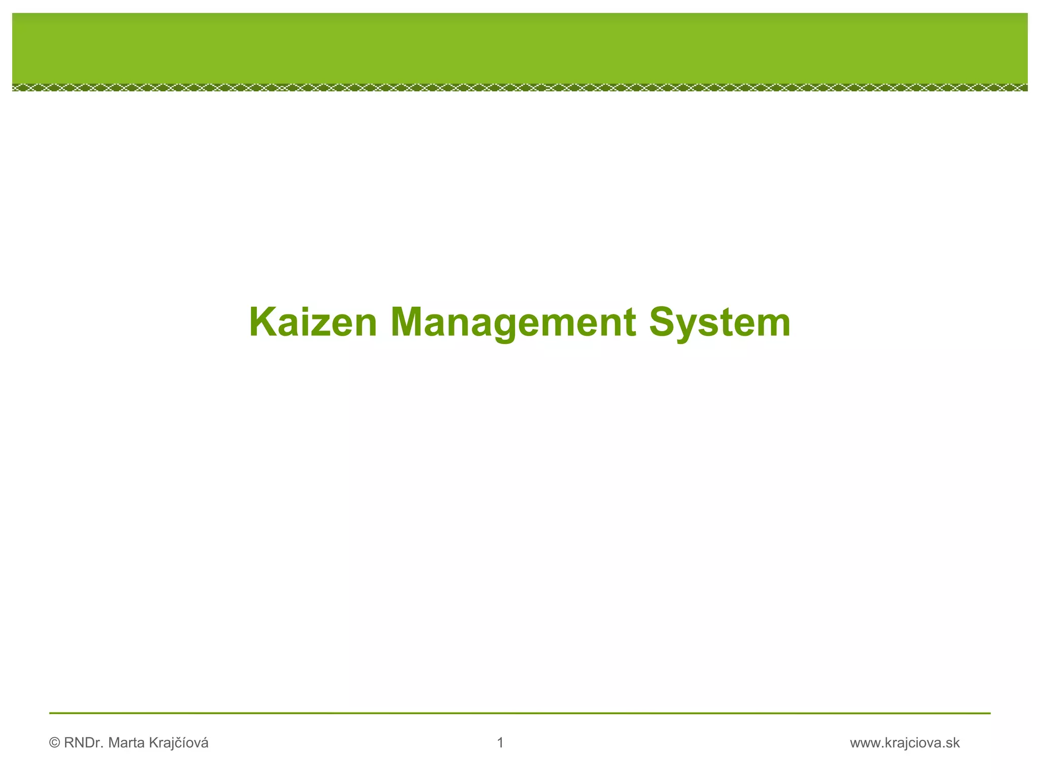 Kaizen Management System | PPT