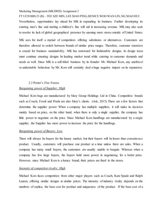Strategic Marketing Plan - Michael Kors | DOCX