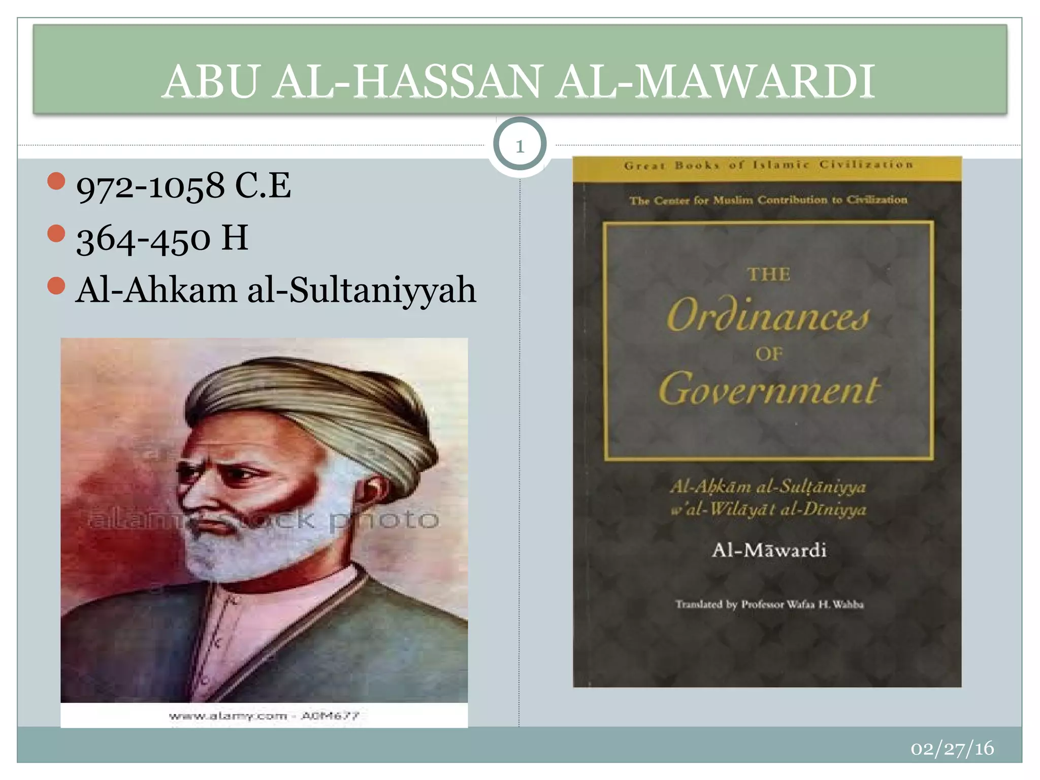 Topic 6 - Al-Mawardi | PPT