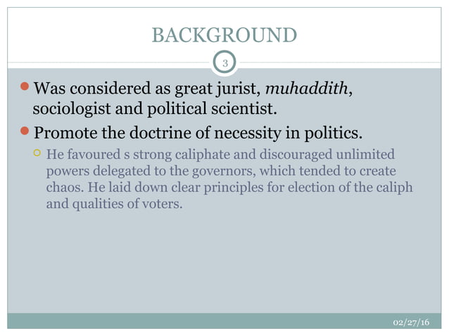 Topic 6 - Al-Mawardi | PPT | Islam | Religion & Spirituality