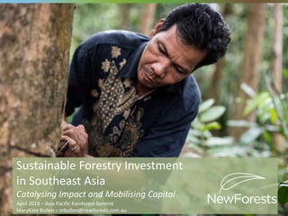 Sustainable forestry investment in Southeast Asia: Catalysing impact ...