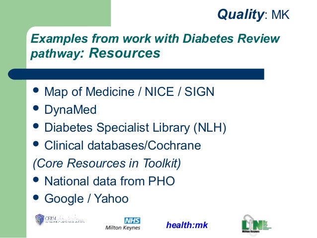 MIlton Keynes LKS support for evidence based pathways, 2008