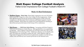 Matt Kupec College Football Analysis Week #11 | PPT